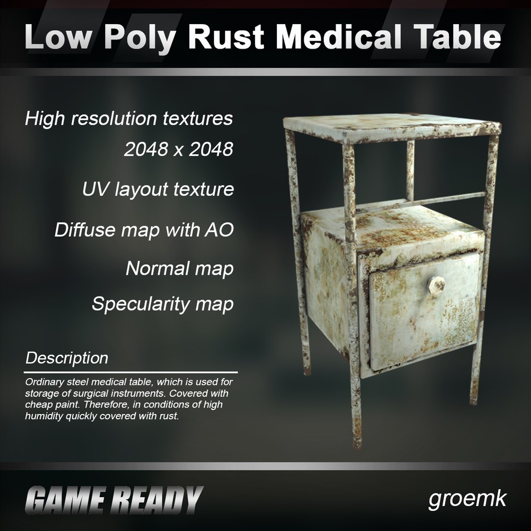3d rust medical table