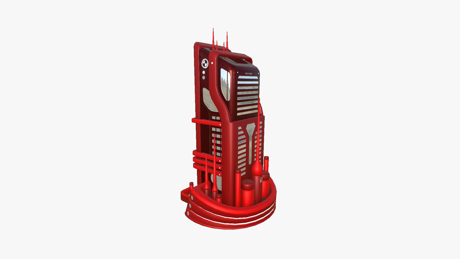 Scifi Building A05 Red Sci Fi Exterior Design 3d Model Turbosquid 1984775