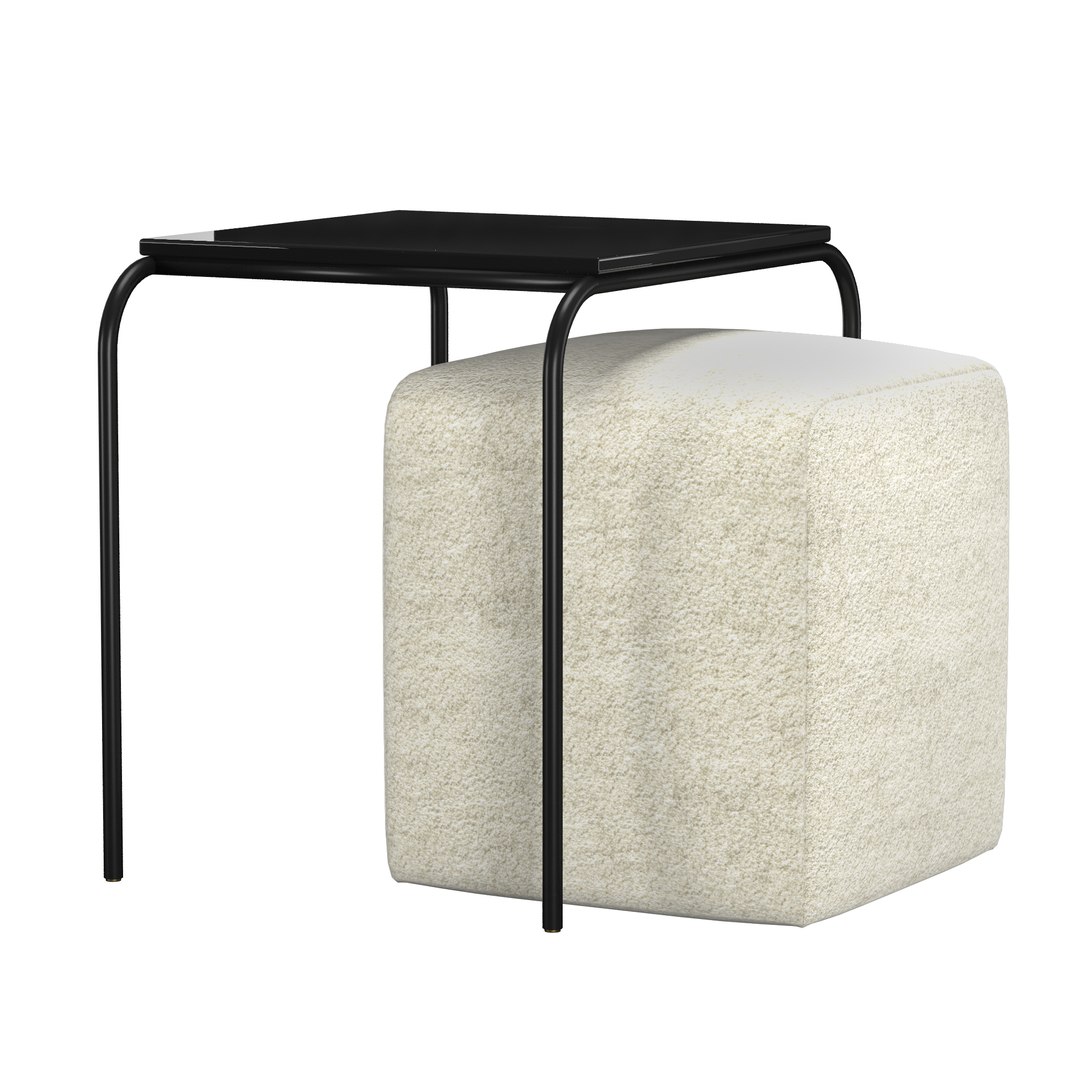 3D Model Fellow Nesting Table With Pouf - TurboSquid 1966730