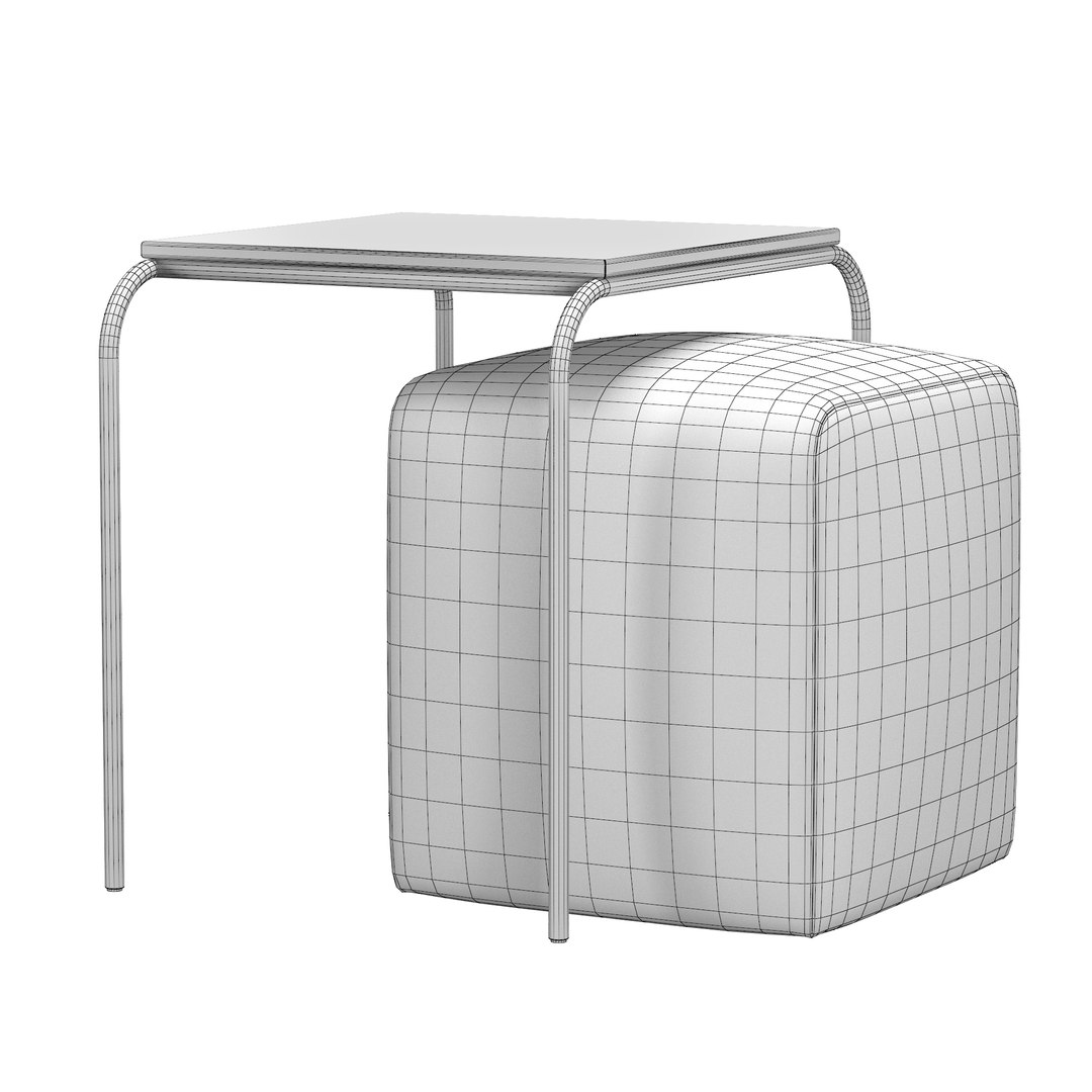 3D Model Fellow Nesting Table With Pouf - TurboSquid 1966730