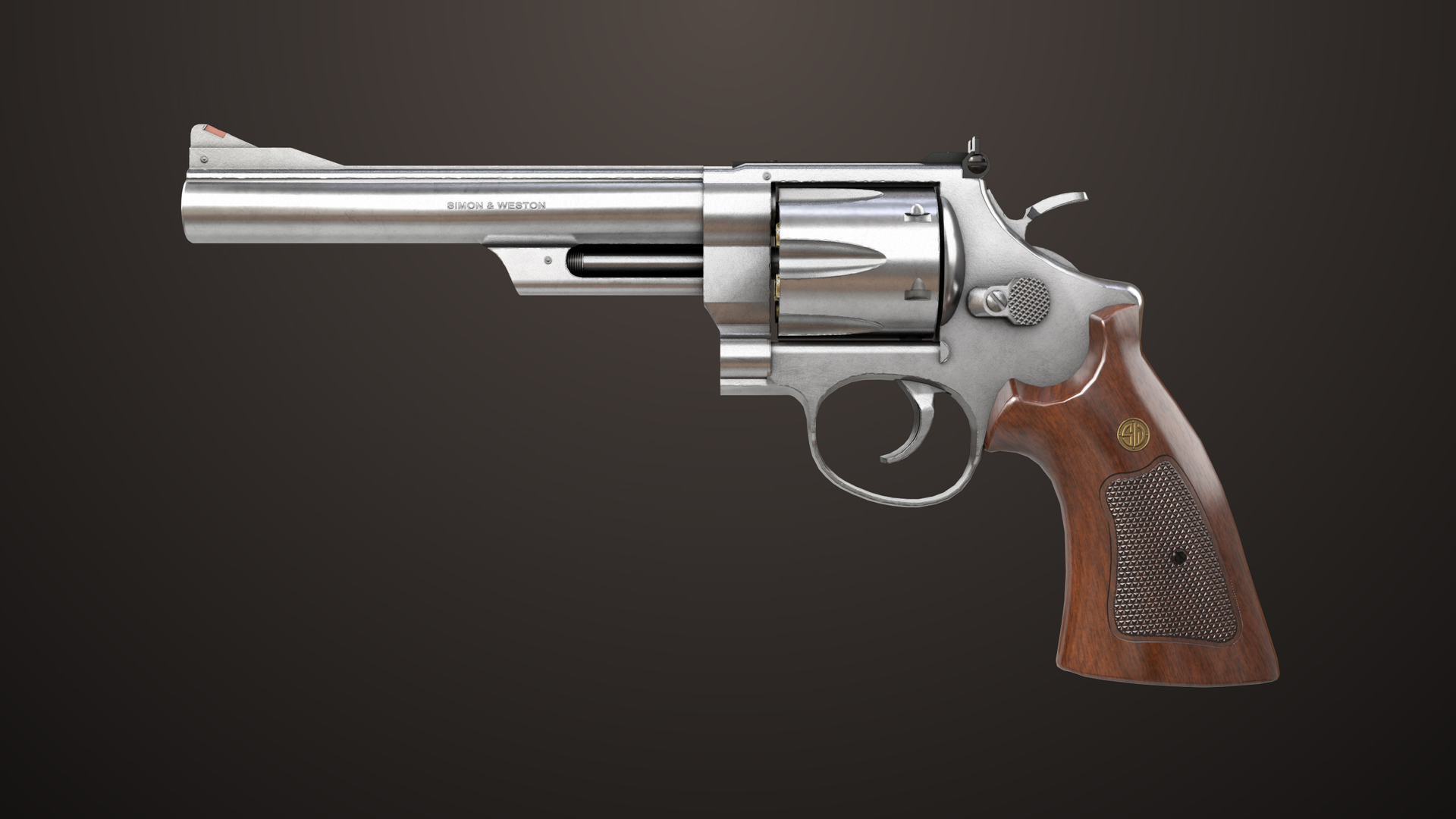 modelo 3d Revolver 01 Modelo M29 Todas las texturas PBR Unity UE ...