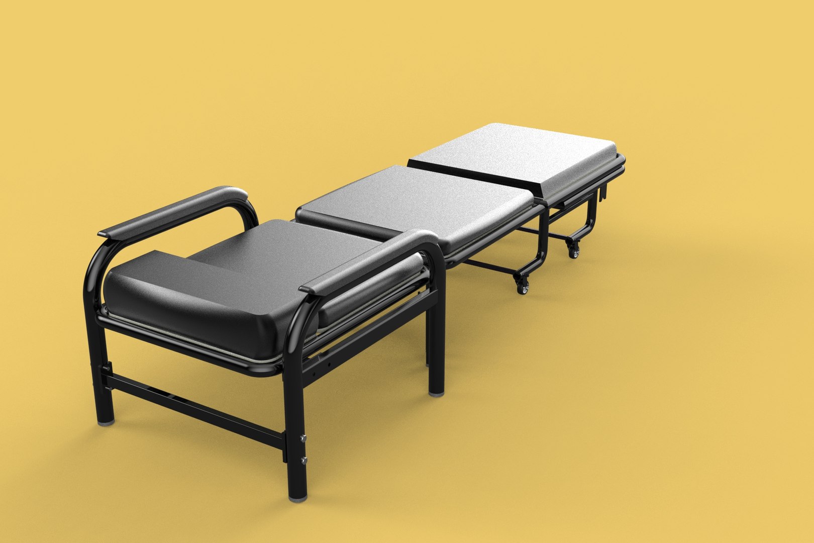 HOSPITAL ROOM ACCOMPANY CHAIR PATIENT FOLDABLE NURSING CHAIR BED 3D ...