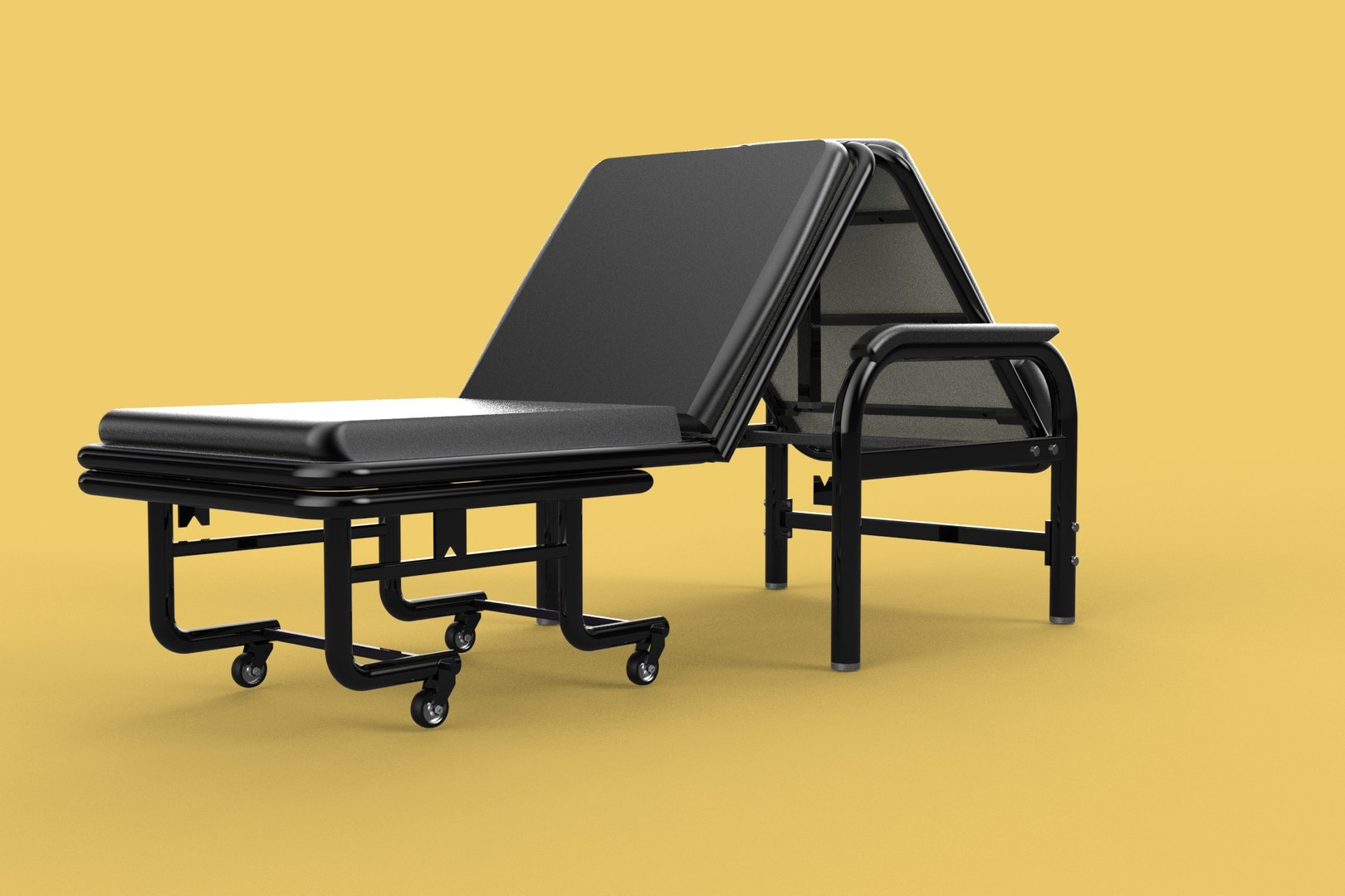 HOSPITAL ROOM ACCOMPANY CHAIR PATIENT FOLDABLE NURSING CHAIR BED 3D ...
