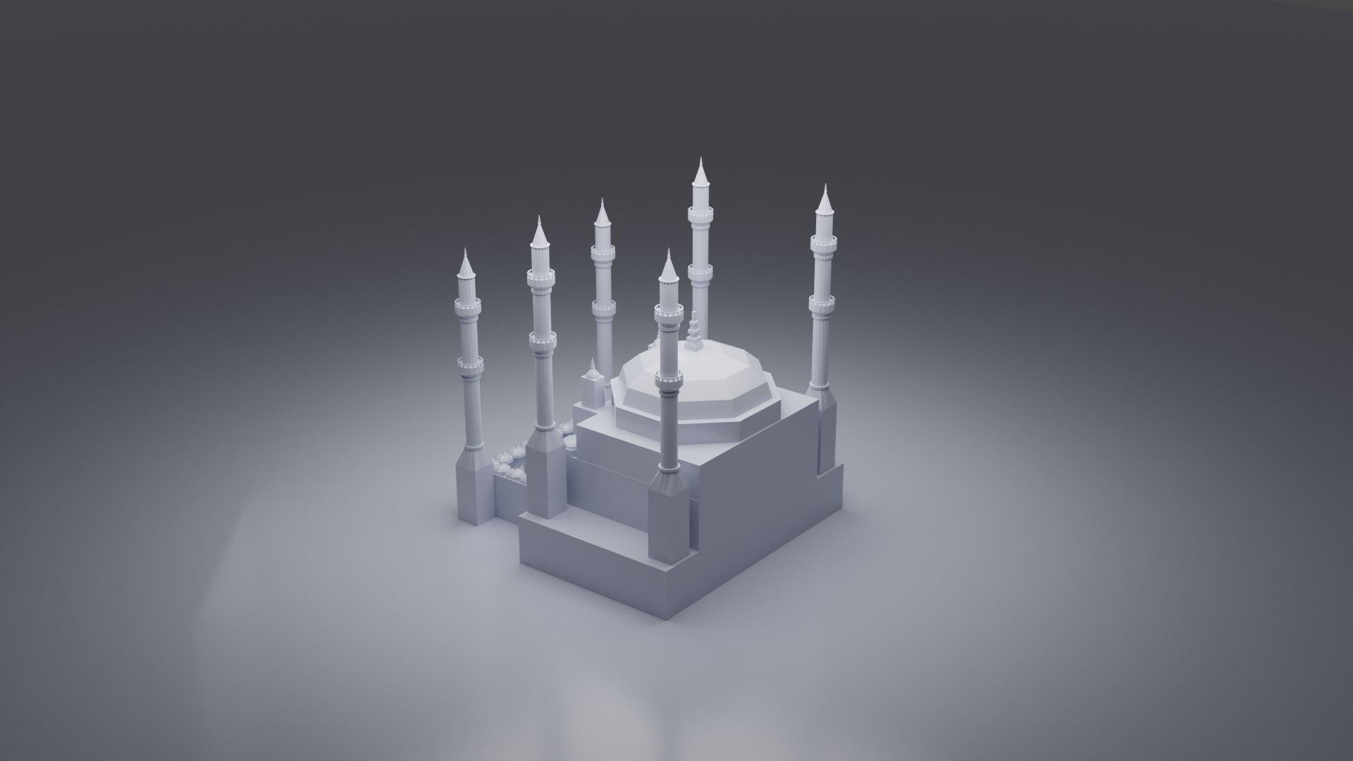 3D Mid poly Blue Mosque model - TurboSquid 2094247