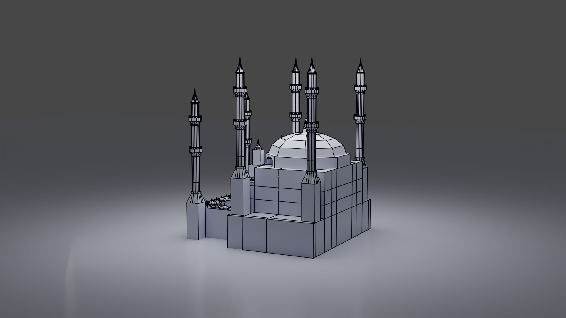 3D Mid poly Blue Mosque model - TurboSquid 2094247
