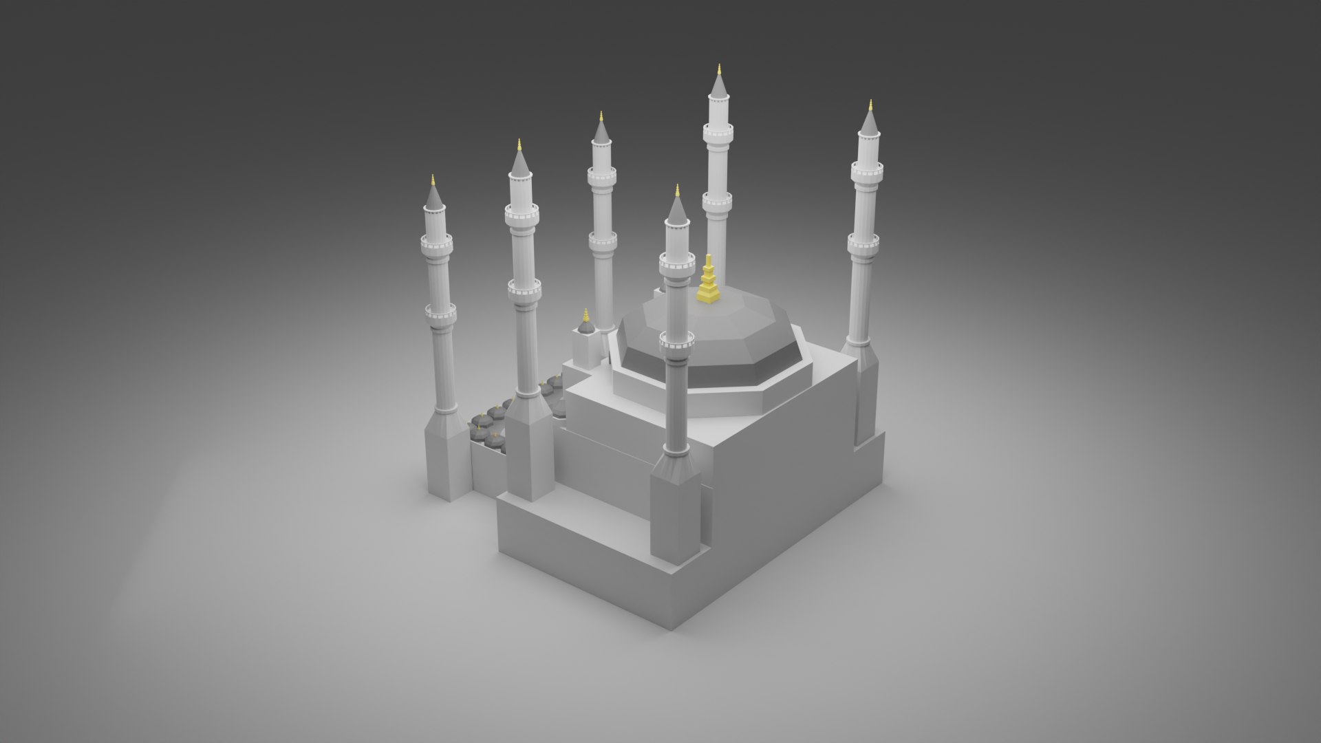 3D Mid poly Blue Mosque model - TurboSquid 2094247