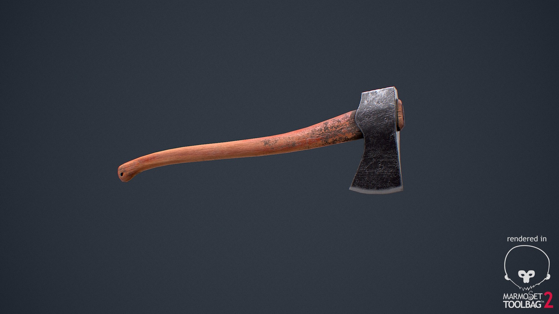 Old Steel Wood Axe 3d Obj
