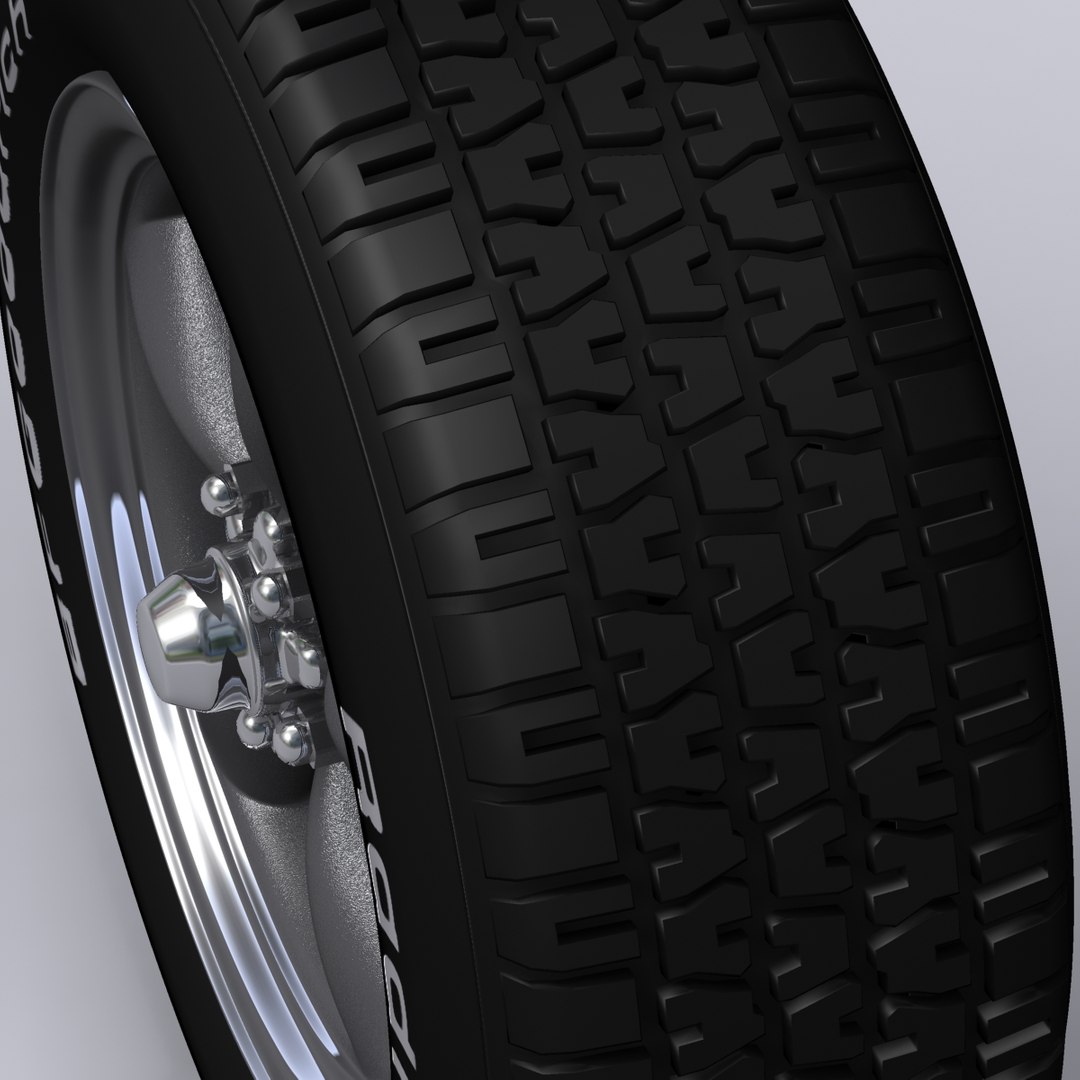 3d model classic alloy wheel