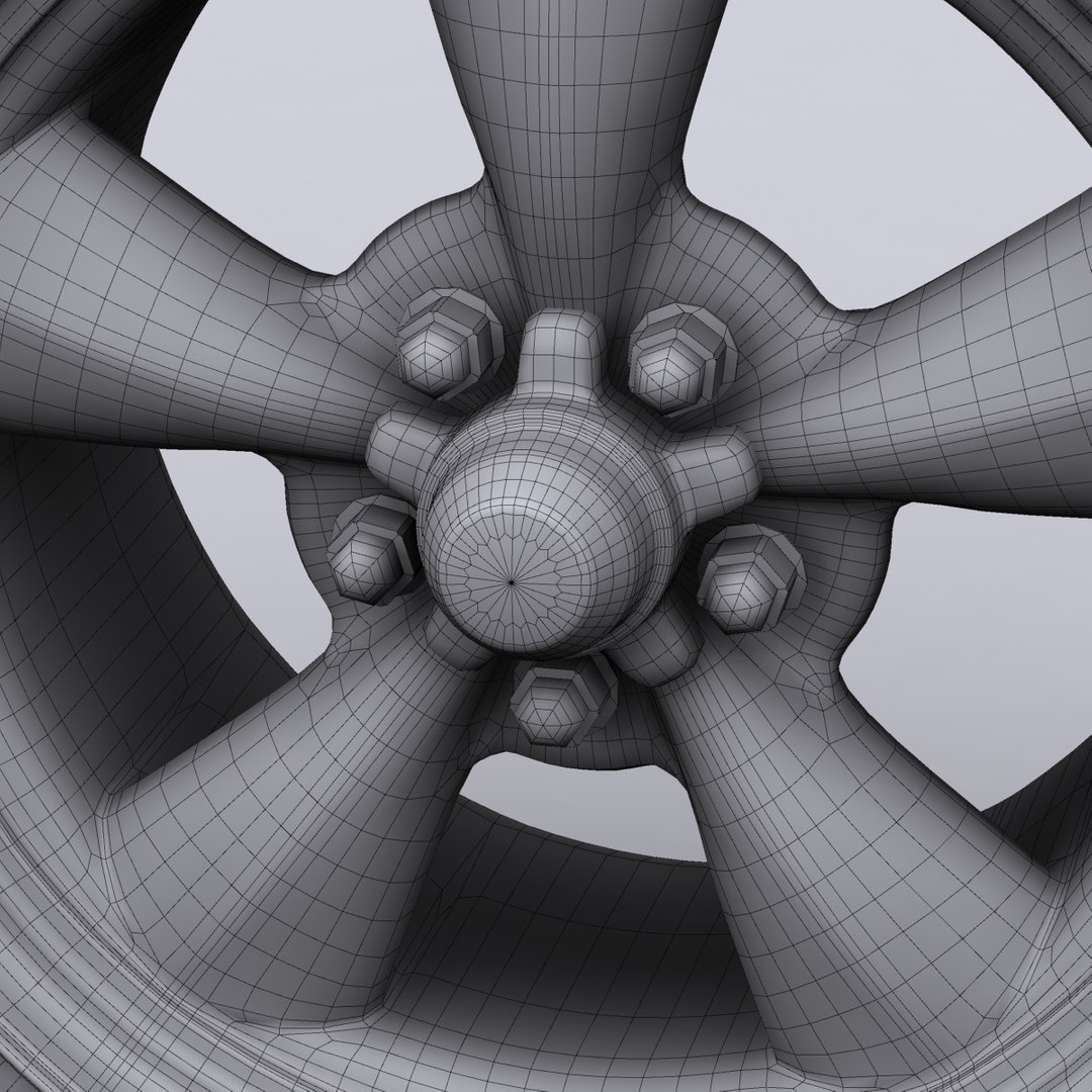 3d model classic alloy wheel