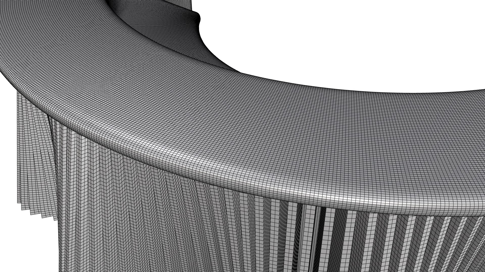 Wavy Parametric Reception Desk 3D - TurboSquid 2347981