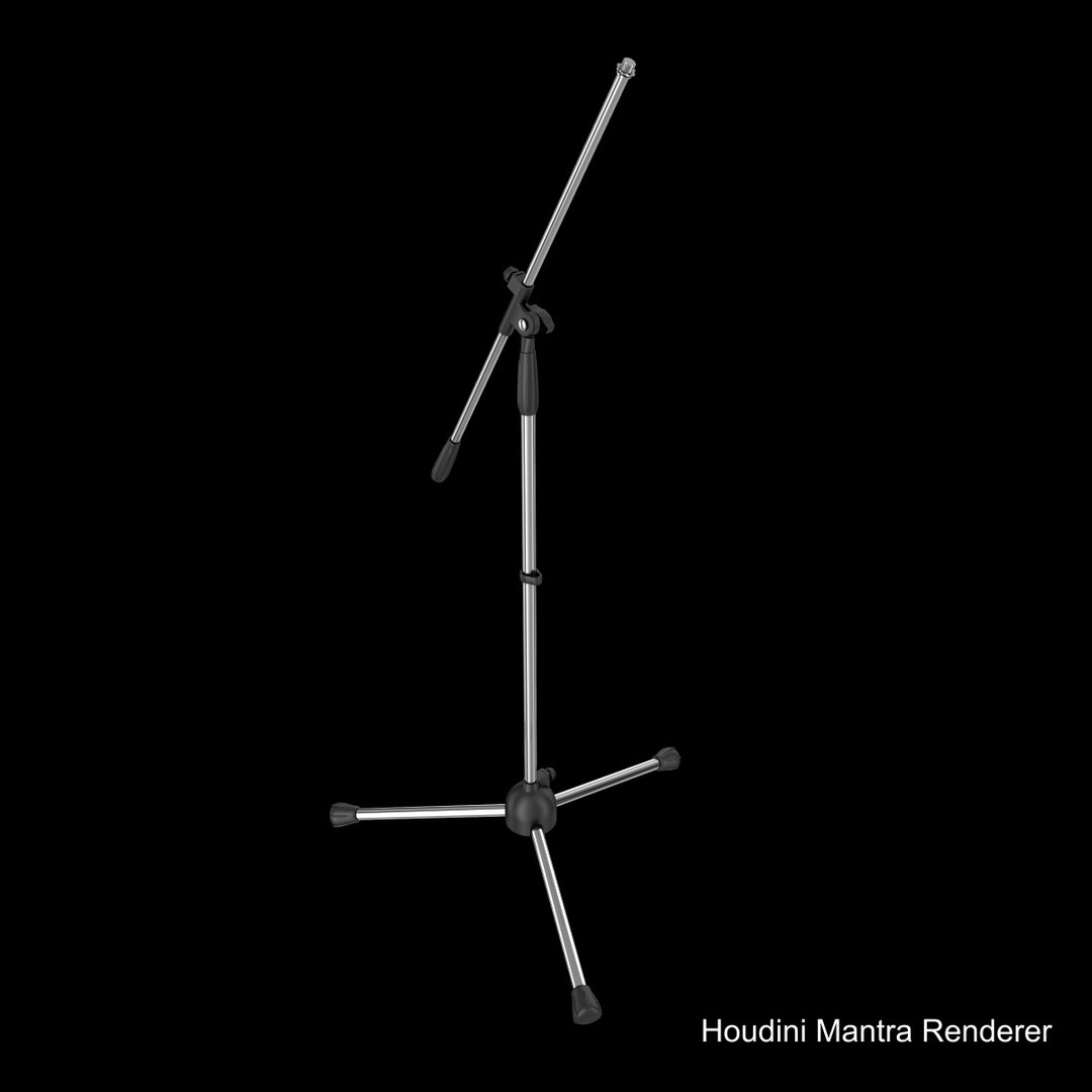 3d model of rigged microphone stand