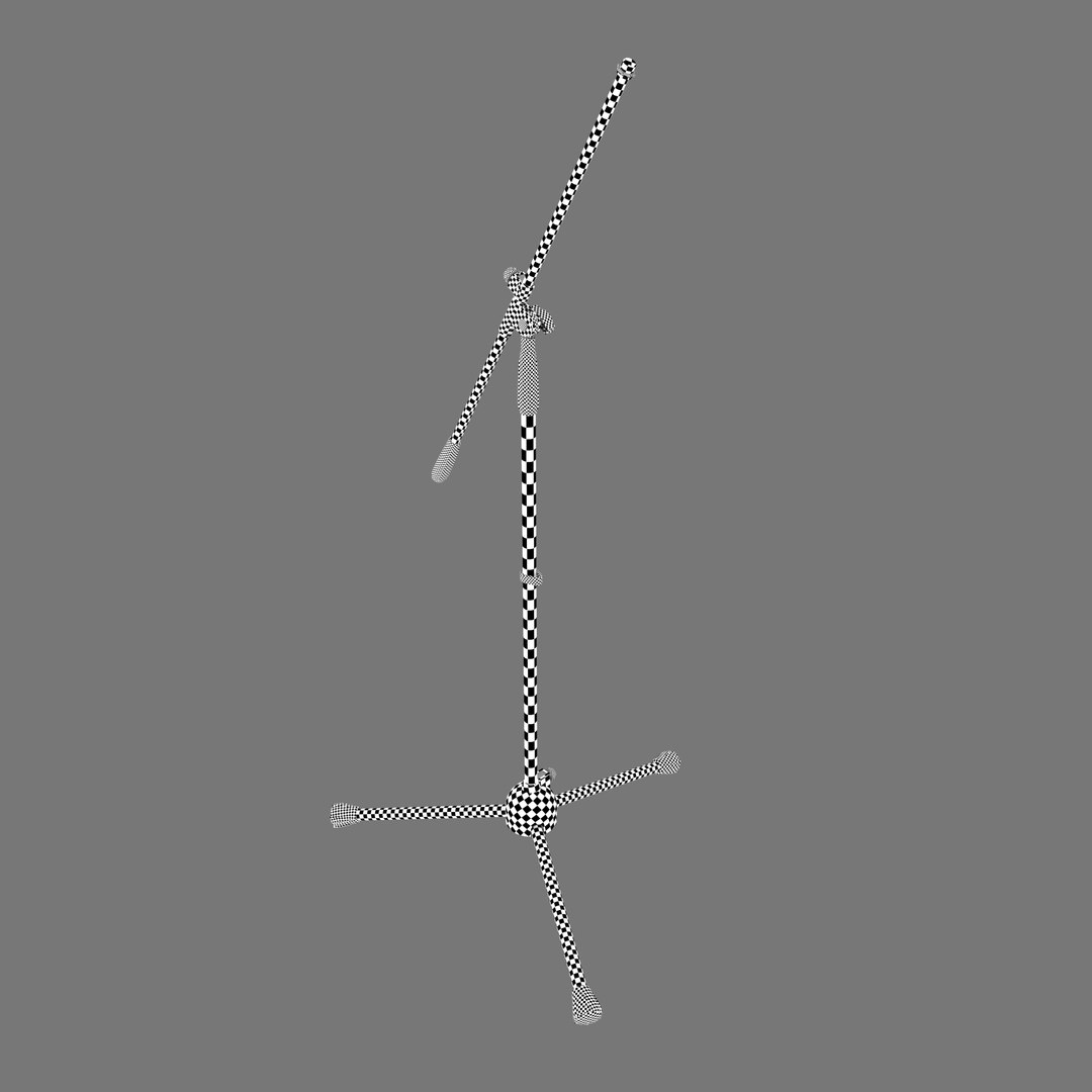 3d model of rigged microphone stand