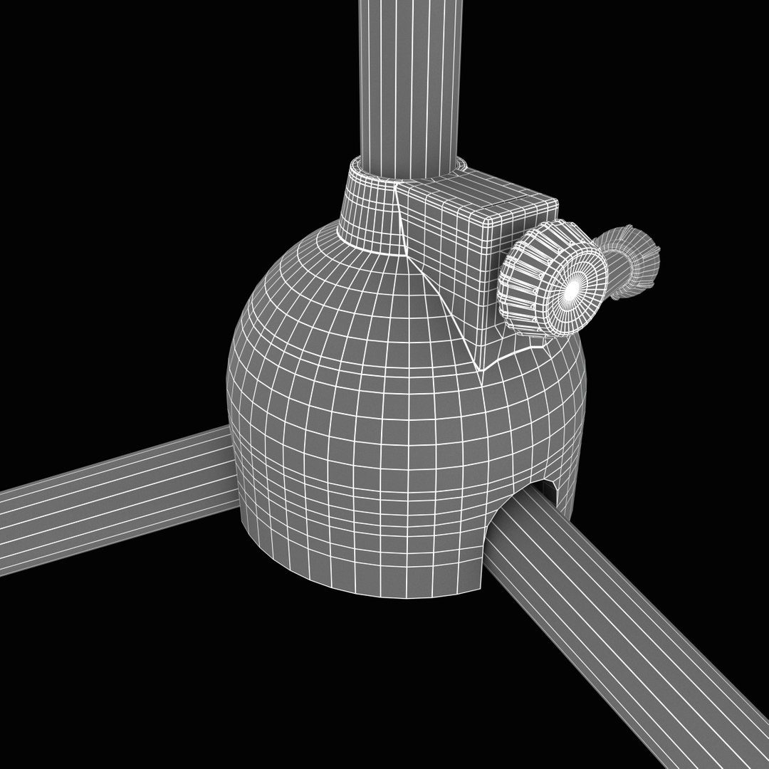 3d model of rigged microphone stand