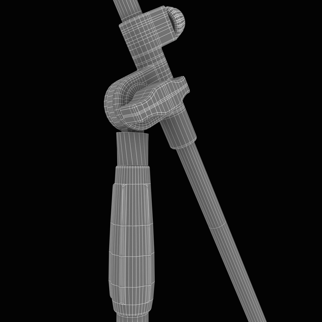 3d model of rigged microphone stand