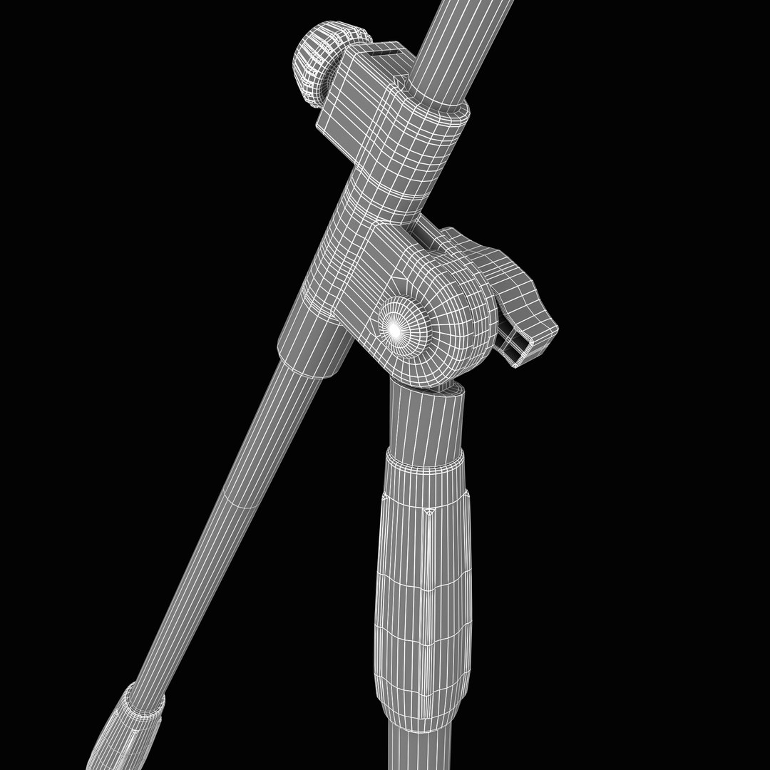 3d model of rigged microphone stand