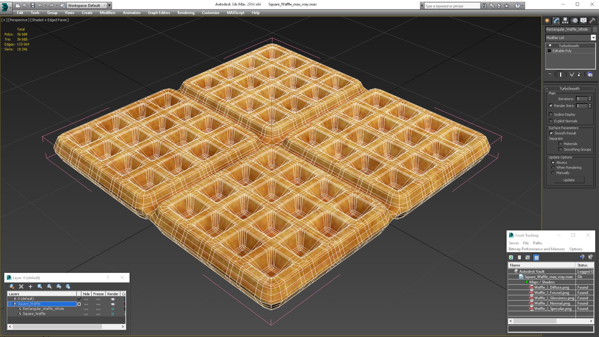 3D Square Waffle - TurboSquid 2018619