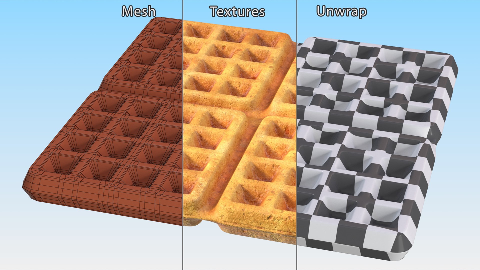 3D Square Waffle - TurboSquid 2018619