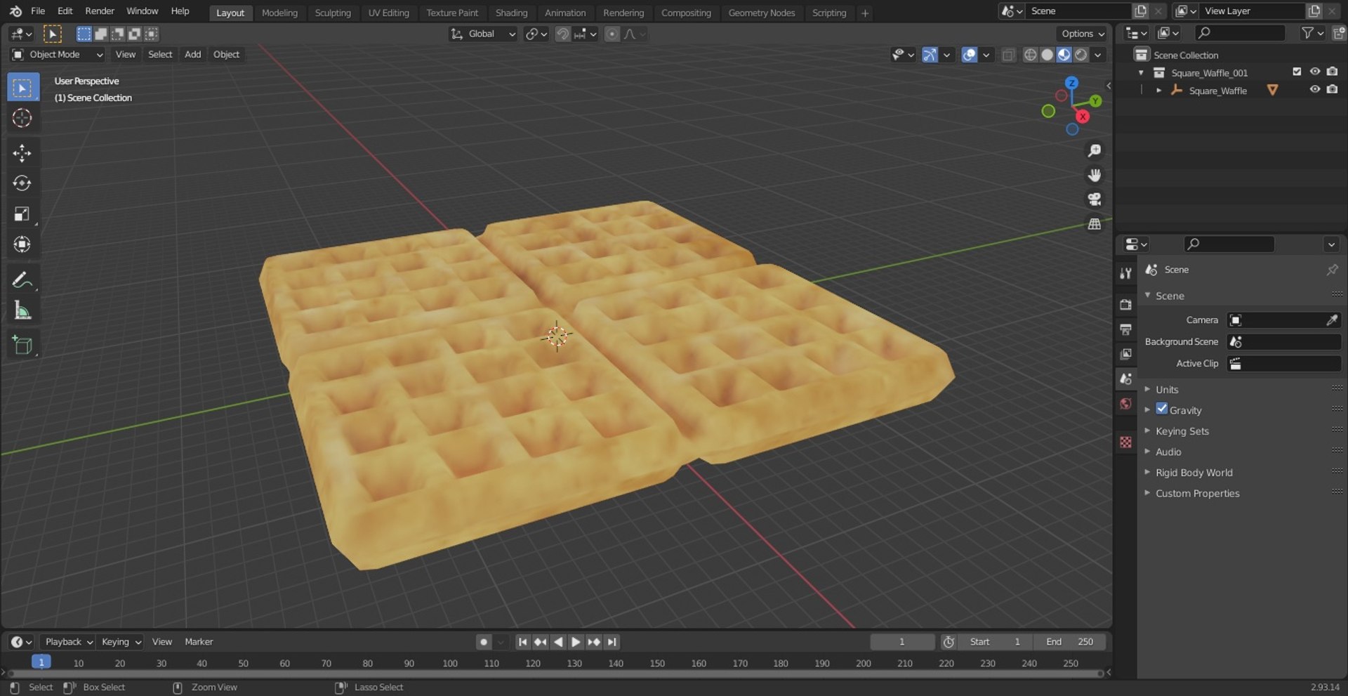 3D Square Waffle - TurboSquid 2018619