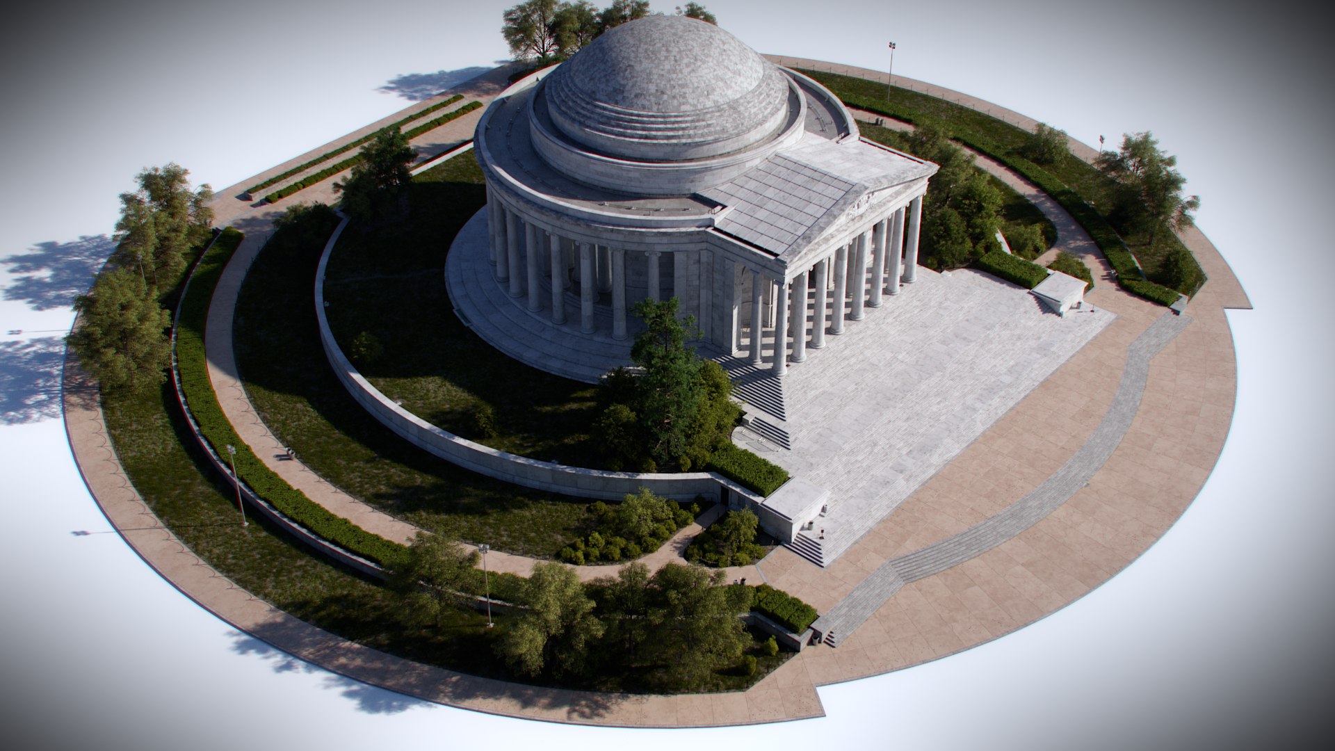 Jefferson Memorial Scene 3D Model - TurboSquid 1812831