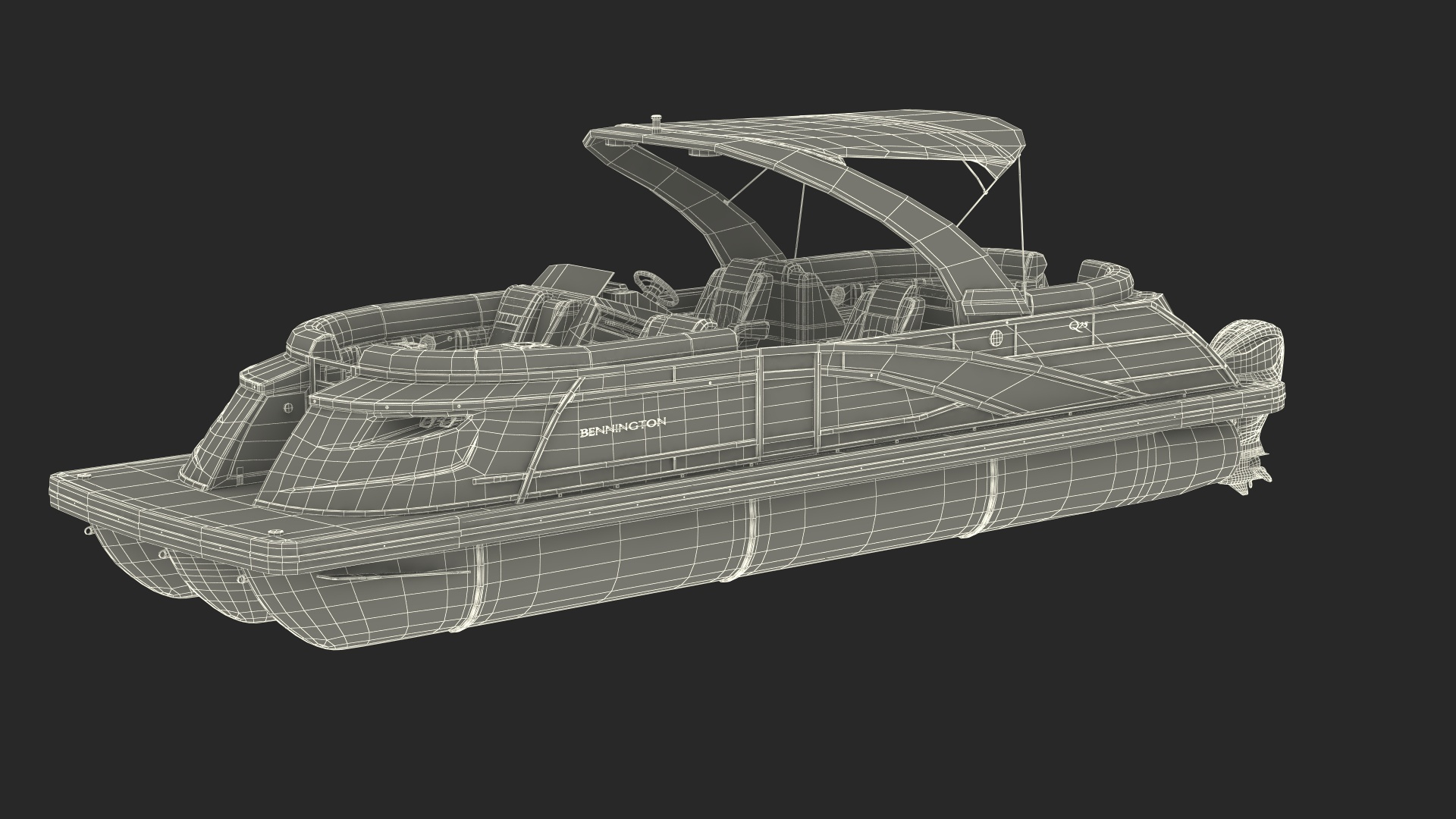Pontoon Boat Bennington Q LINE 2024 Grey Rigged 3D Model - TurboSquid ...