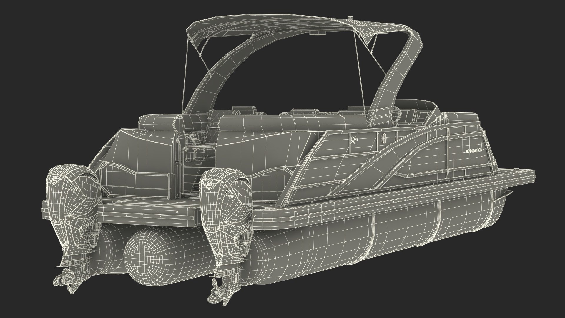 Pontoon Boat Bennington Q LINE 2024 Grey Rigged 3D Model - TurboSquid ...