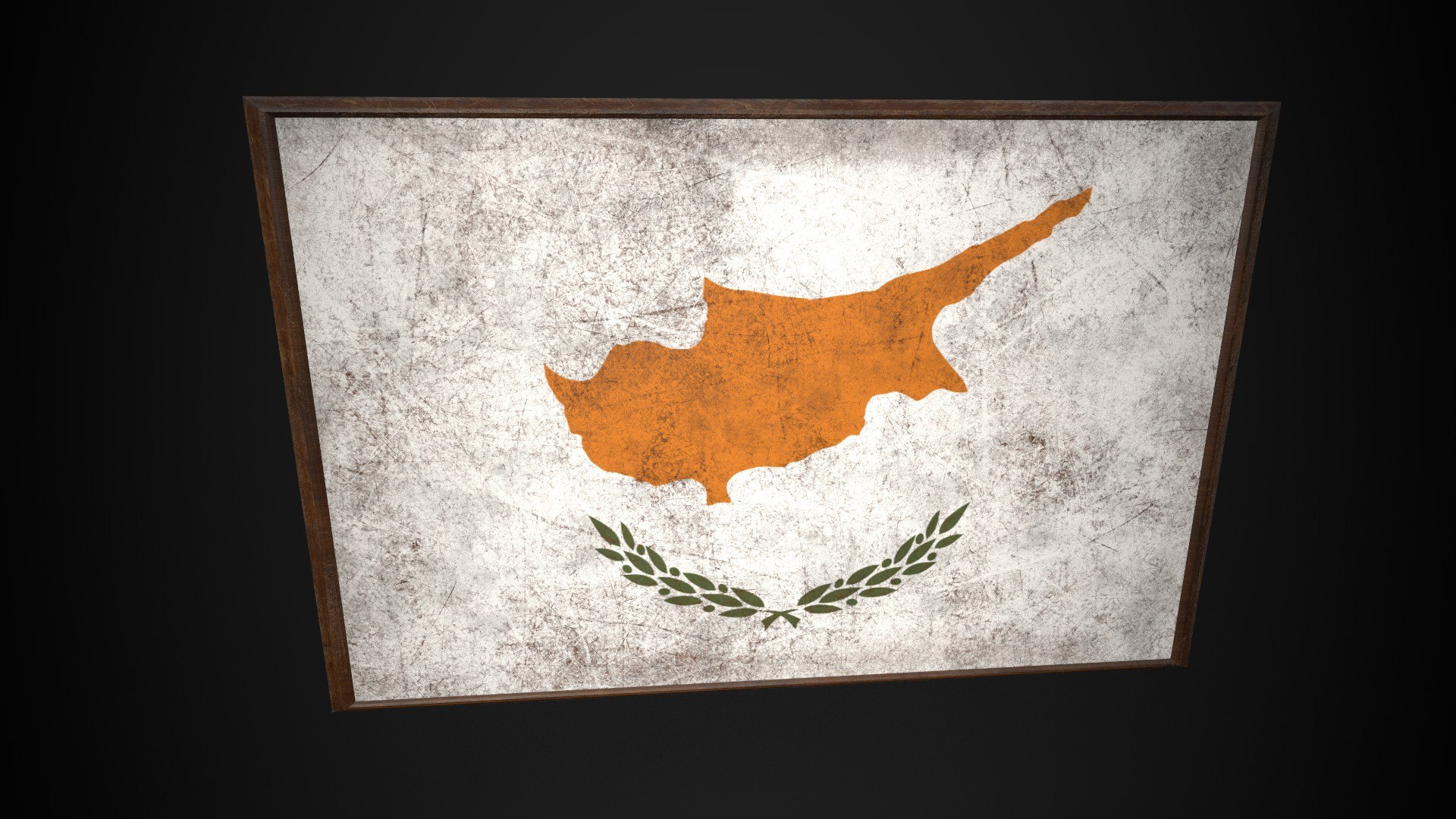 3D Old Picture Frame With Cyprus Flag - Game Ready PBR Low-poly 2 Model ...