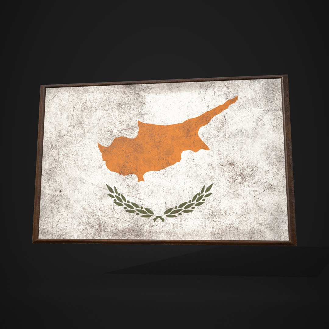 3D Old Picture Frame With Cyprus Flag - Game Ready PBR Low-poly 2 Model ...