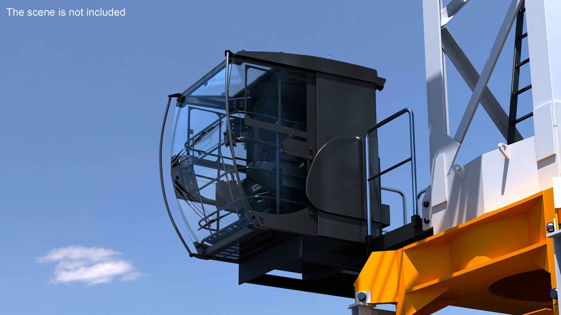 3D Model Tower Crane Cabin Black - TurboSquid 2217219