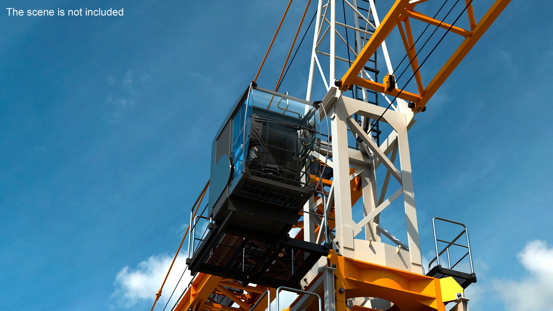 3D Model Tower Crane Cabin Black - TurboSquid 2217219