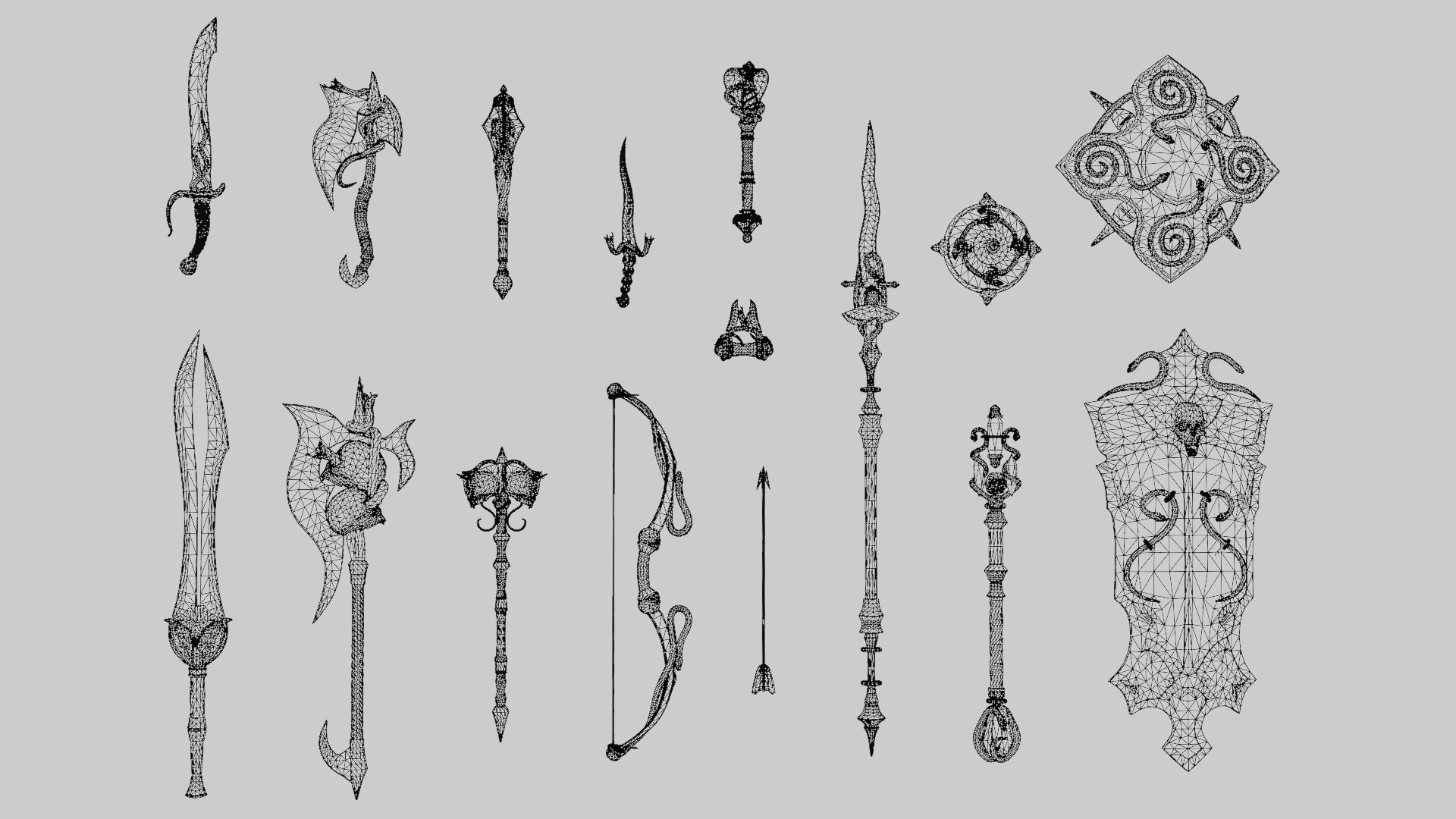 3D Fantasy Snake Weapon Set - TurboSquid 1940556