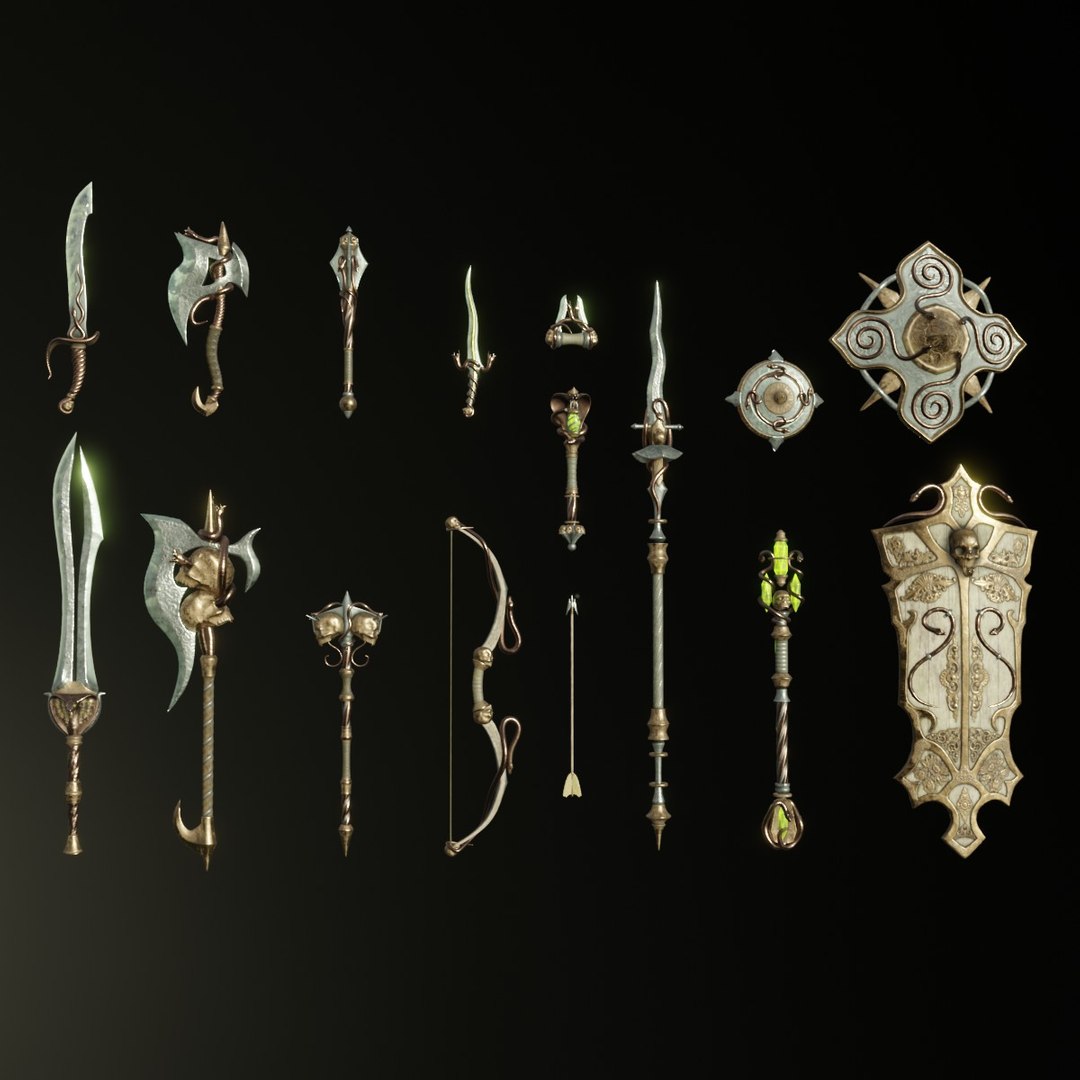 3D Fantasy Snake Weapon Set - TurboSquid 1940556