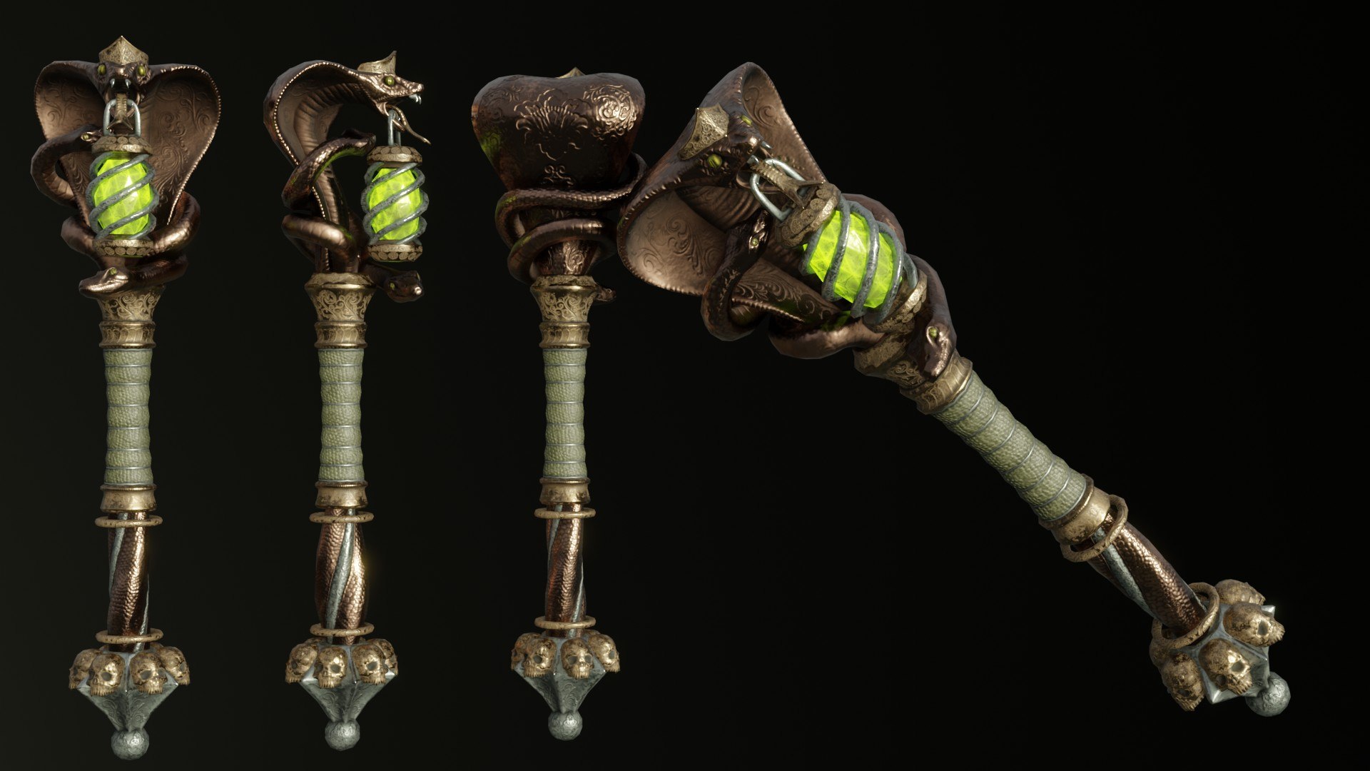 3D Fantasy Snake Weapon Set - TurboSquid 1940556