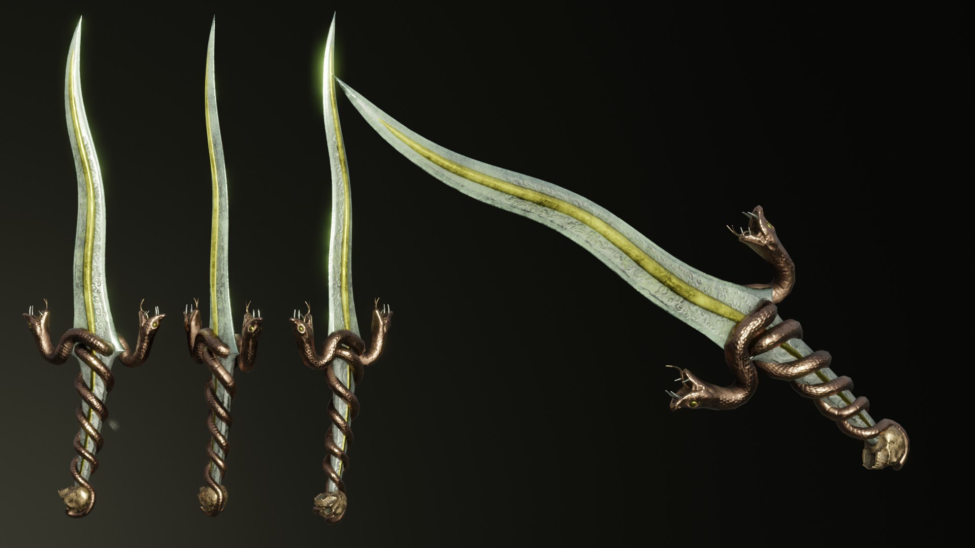 3D Fantasy Snake Weapon Set - TurboSquid 1940556