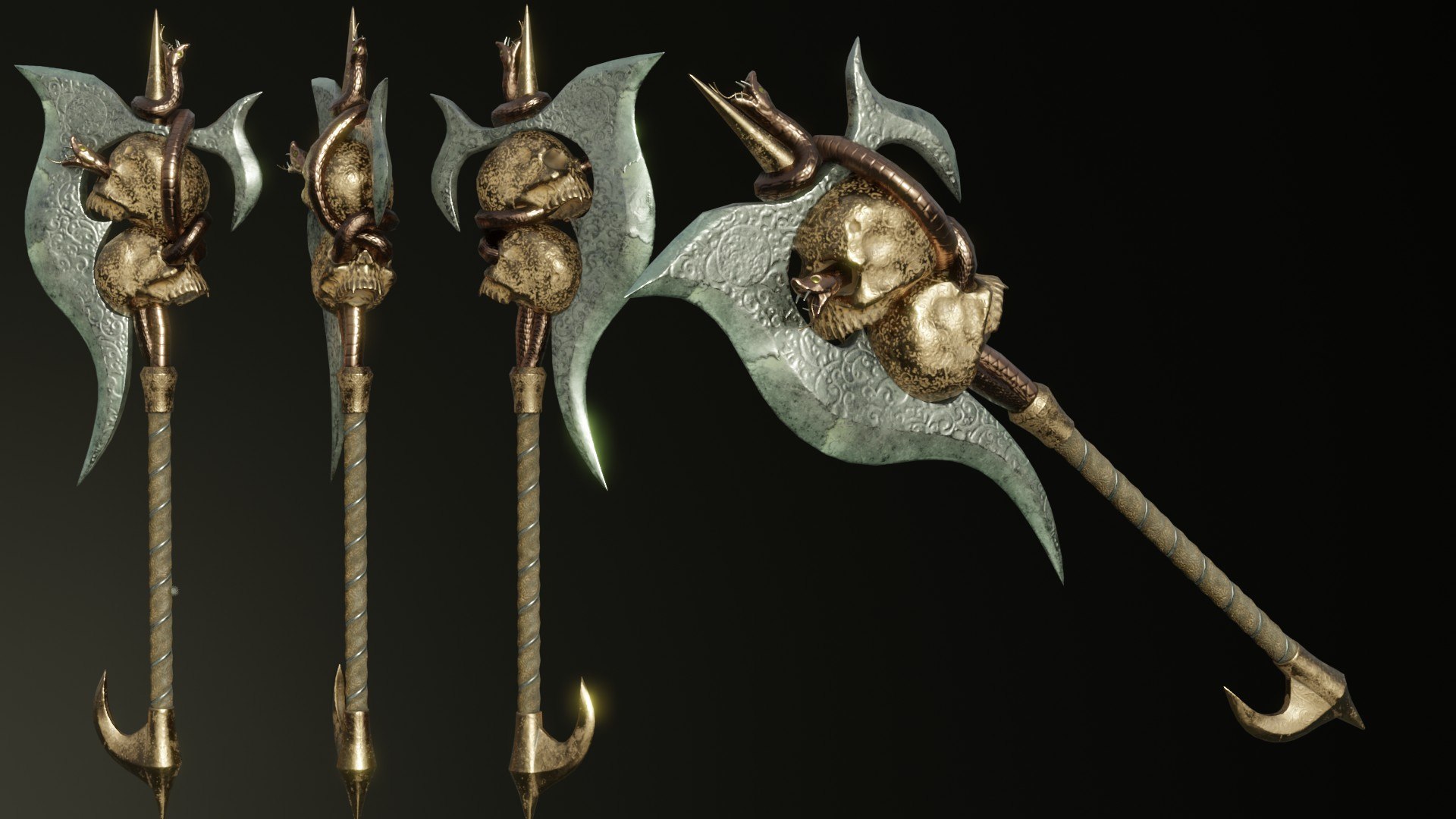 3D Fantasy Snake Weapon Set - TurboSquid 1940556