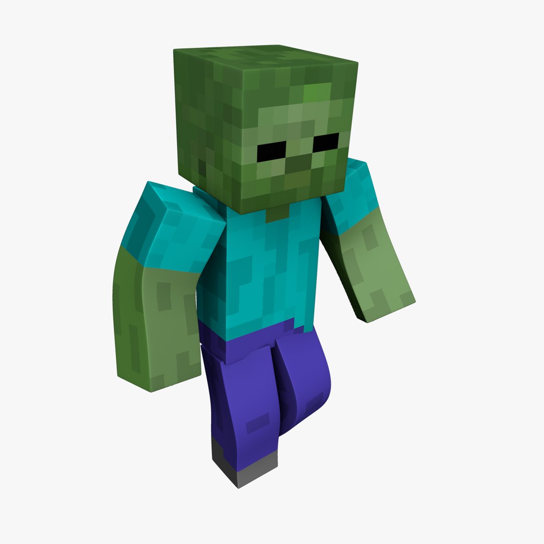 Zombie Minecraft - Mixamo Animatable - Use your own Skin 3D model ...