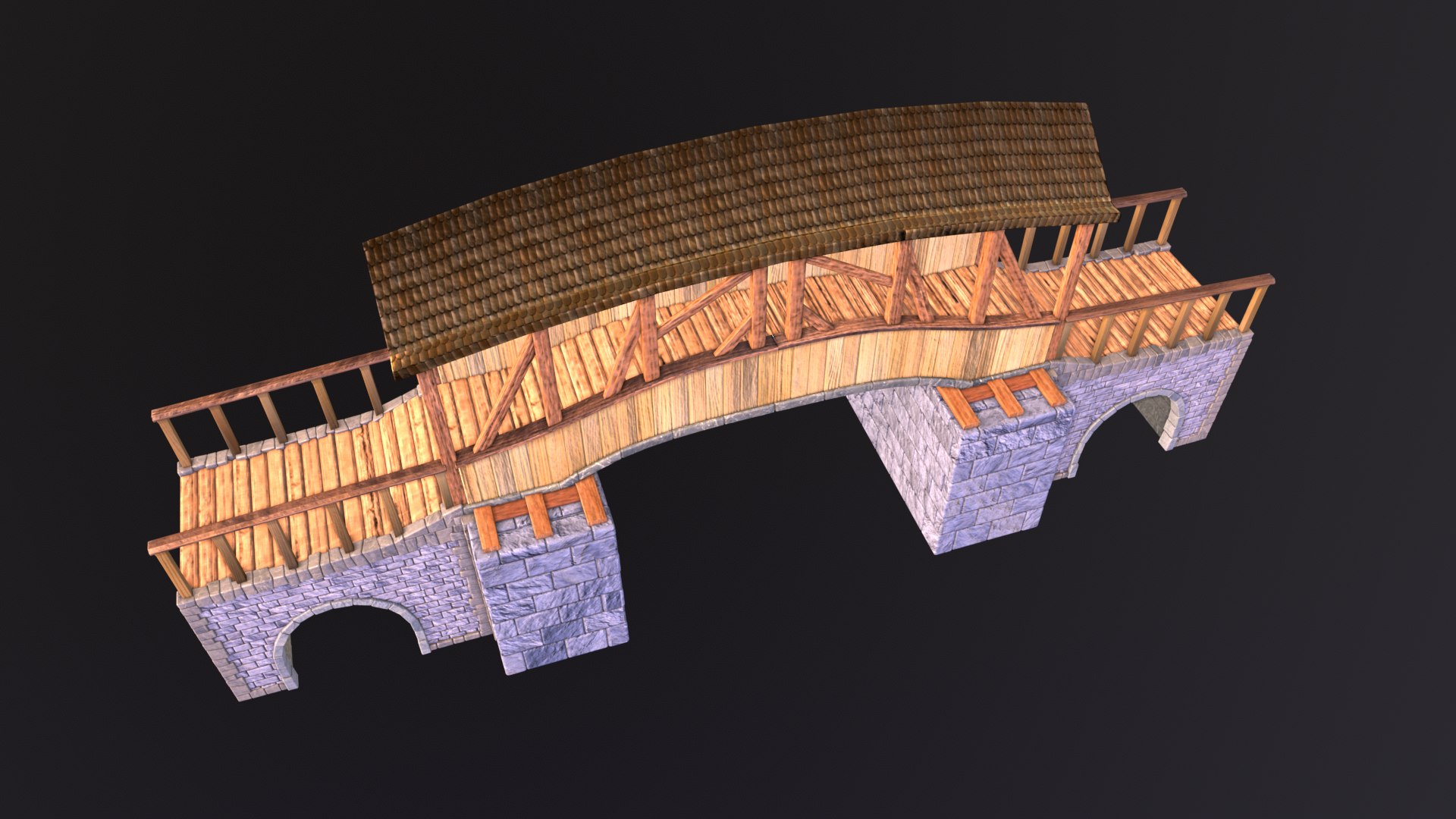 3D Wooden Bridge Model - TurboSquid 2108730