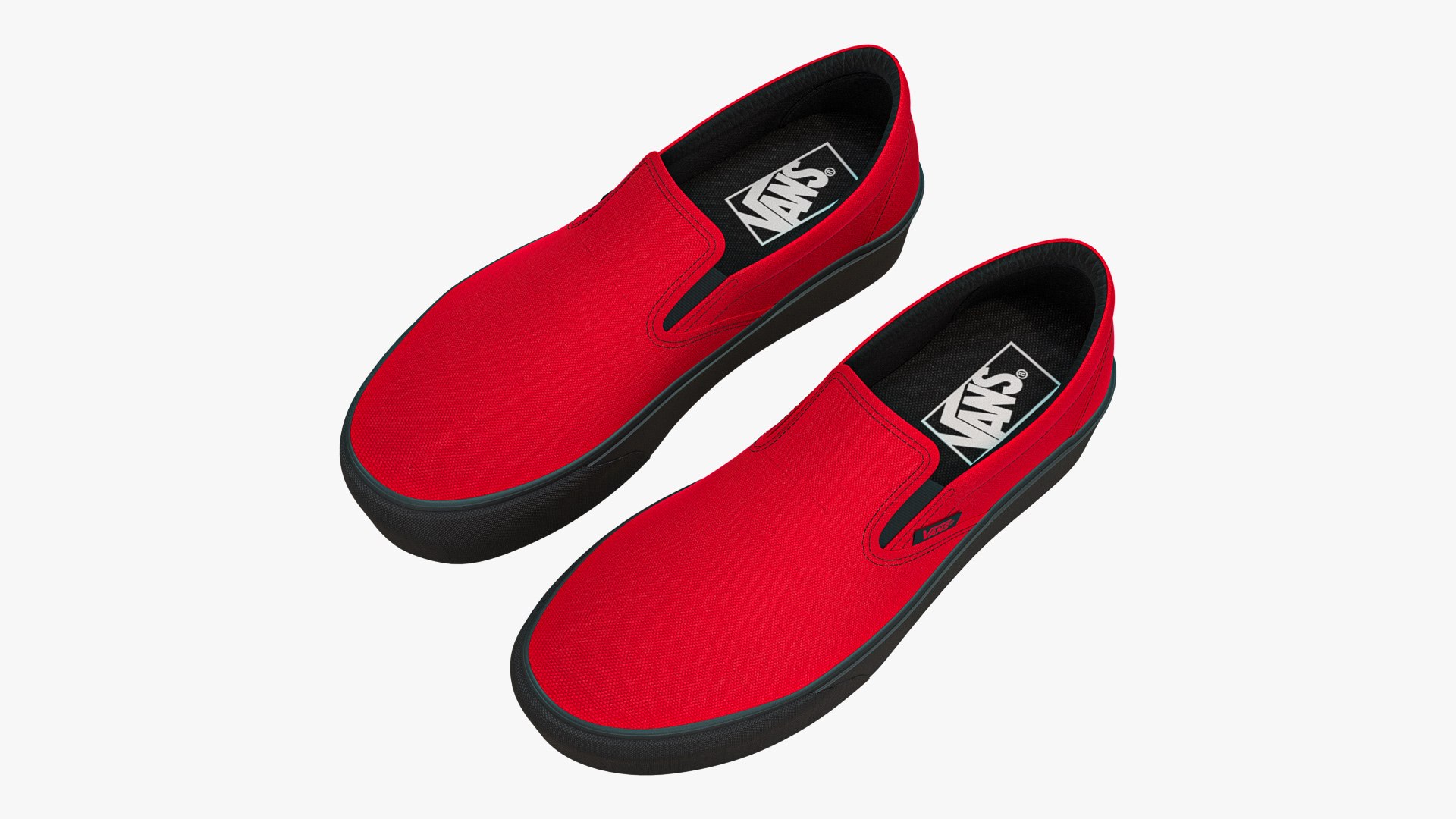 Vans Classic Slip-On Platform Red And Black 3D - TurboSquid 1904728