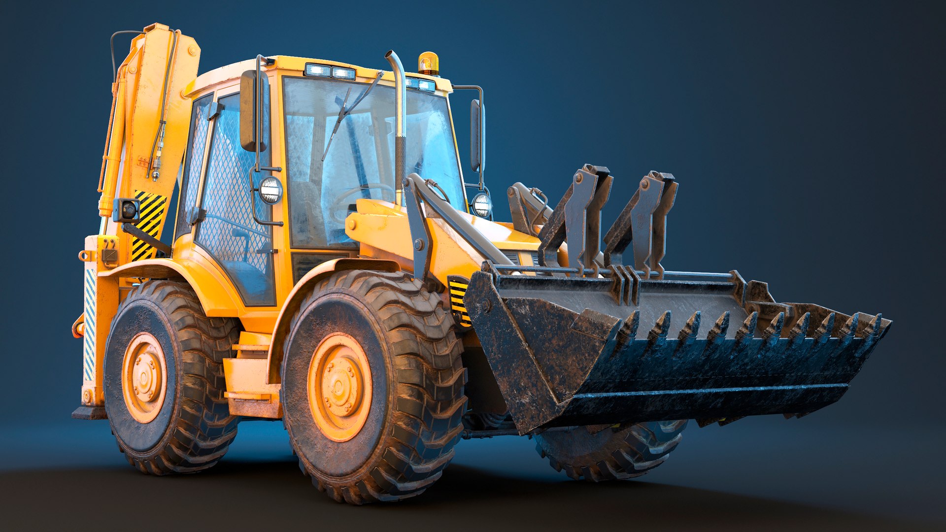 3D Backhoe Loader PBR Model - TurboSquid 2132365