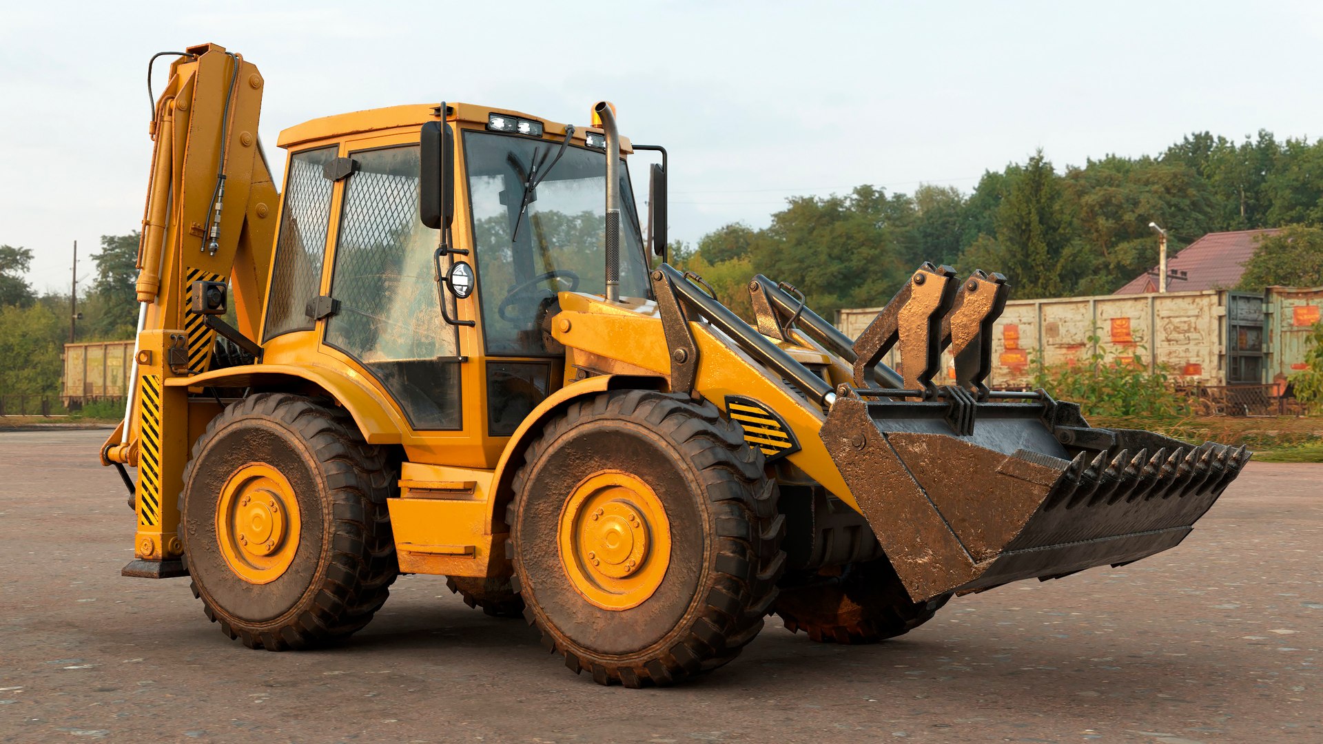 3D Backhoe Loader PBR Model - TurboSquid 2132365