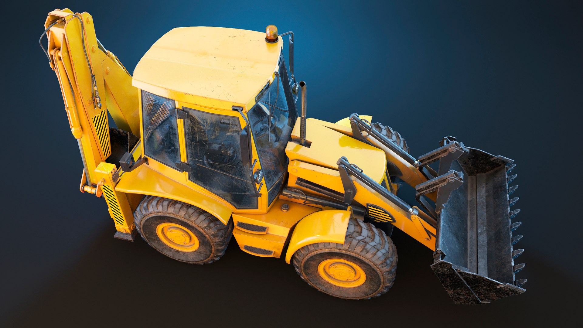 3D Backhoe Loader PBR Model - TurboSquid 2132365