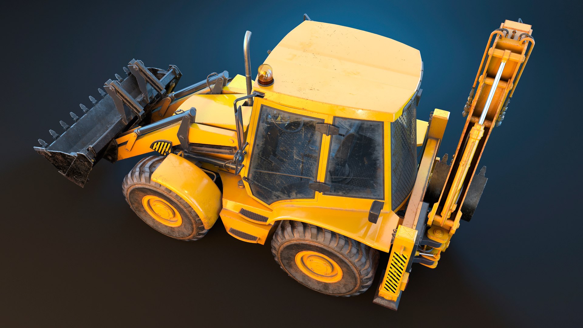 3D Backhoe Loader PBR Model - TurboSquid 2132365