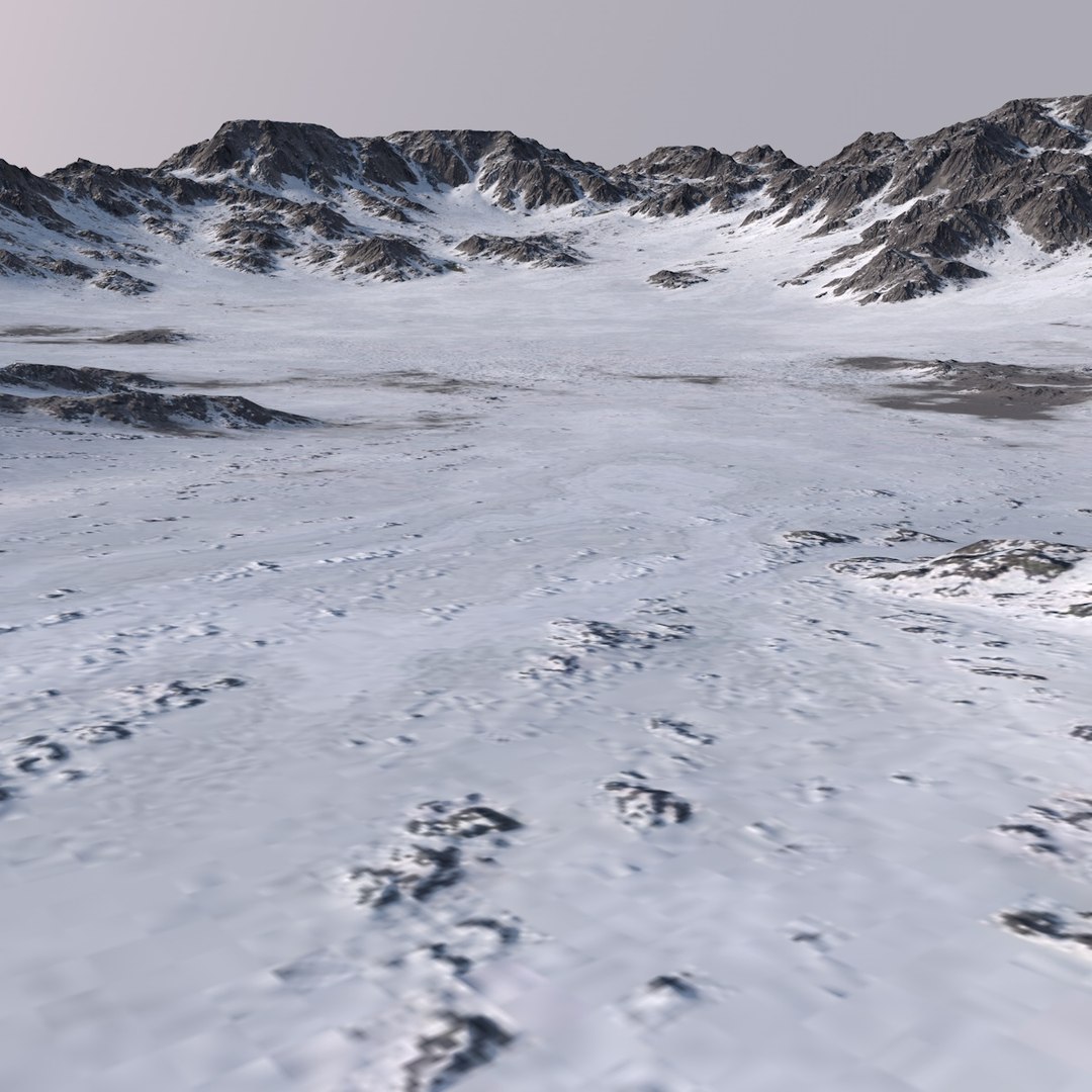 3D Snowy Terrain Model - TurboSquid 1295954