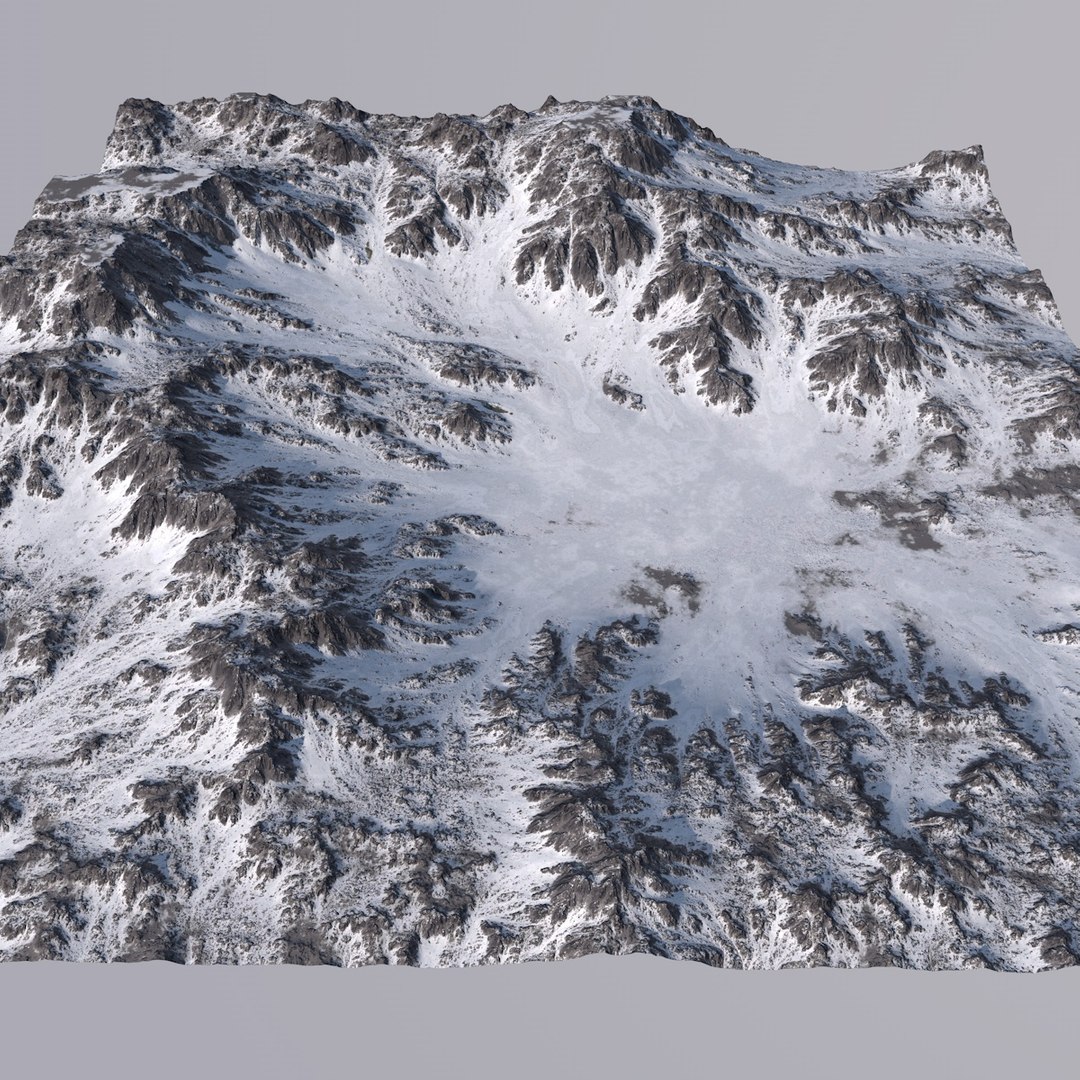 3D Snowy Terrain Model - TurboSquid 1295954