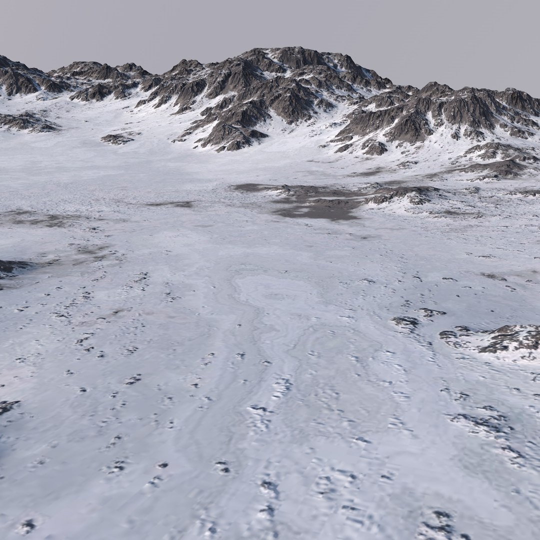 3D Snowy Terrain Model - TurboSquid 1295954