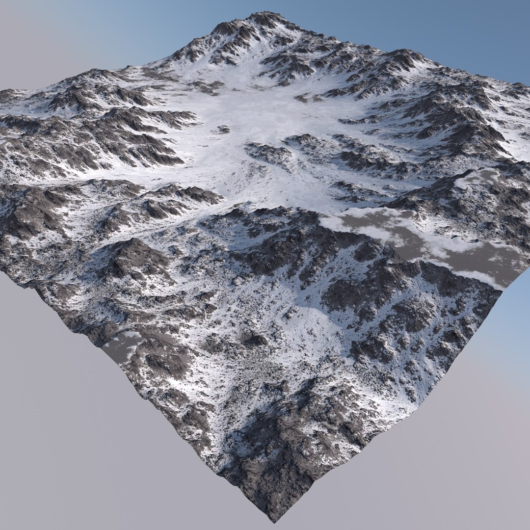 3D Snowy Terrain Model - TurboSquid 1295954