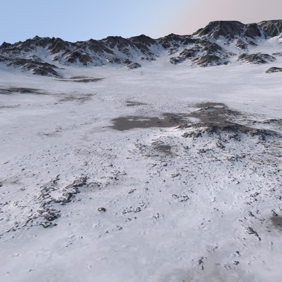 3D Snowy Terrain Model - TurboSquid 1295954