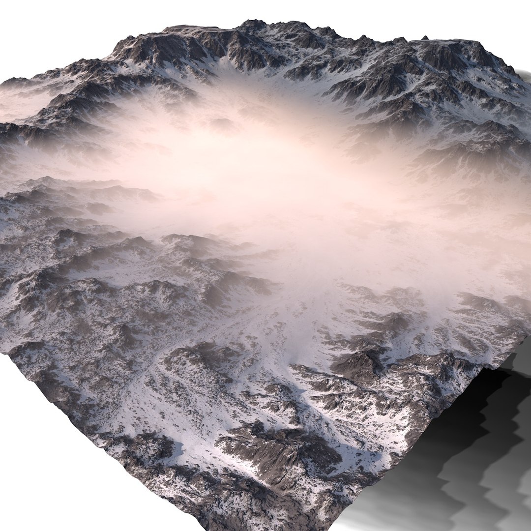 3D Snowy Terrain Model - TurboSquid 1295954