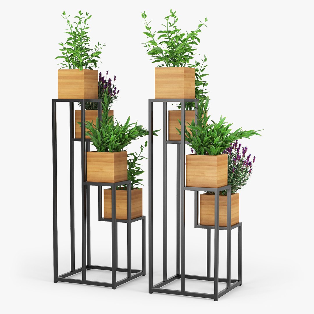 3D quadrant plant stand - TurboSquid 1404309
