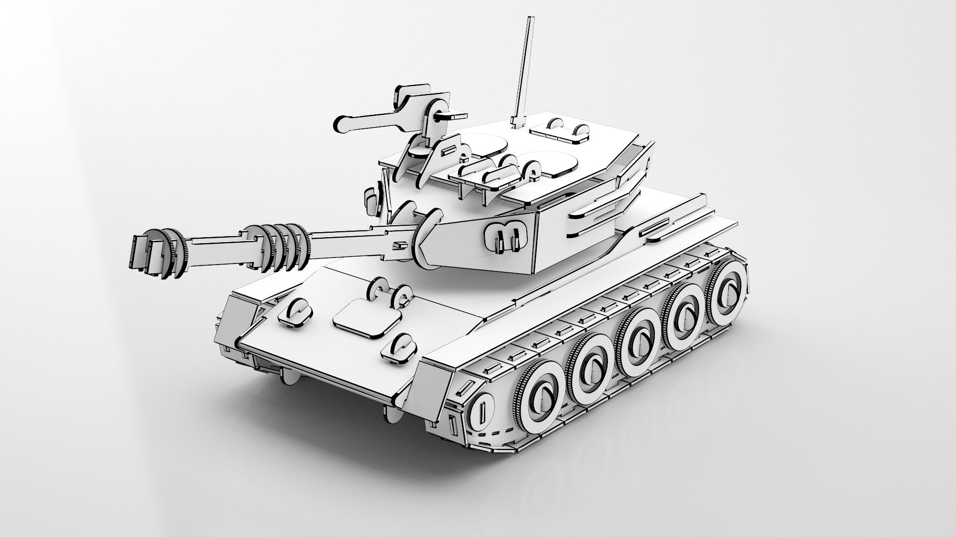Wooden Toy Panzer Tank 3D Model - TurboSquid 2296746