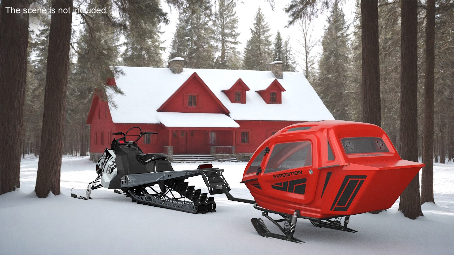 Red Snowcruiser Expedition Passenger Sled 3D - TurboSquid 2387152